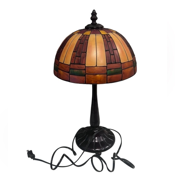 Accents | Tiffany Style Leadedglass Lamp Shade And Lamp Base Stained ...